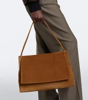 Nour Hammour Suede Shoulder Bag