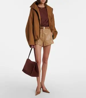 Nour Hammour Amal Suede Shoulder Bag