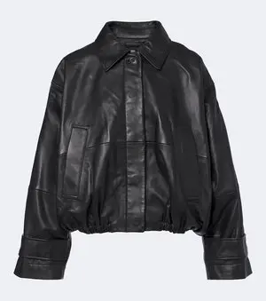RÓHE Leather Blouson Jacket - Black