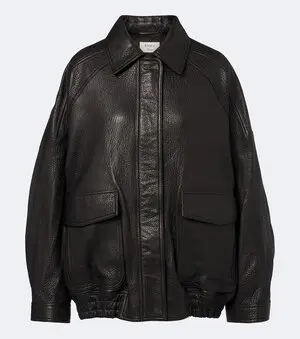 RÓHE Leather Blouson Jacket - Black