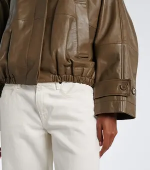 RÓHE Leather Blouson Jacket - Brown