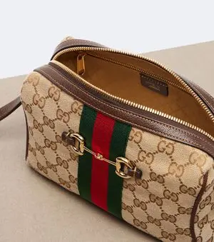 Gucci Horsebit Gg Canvas Camera Bag