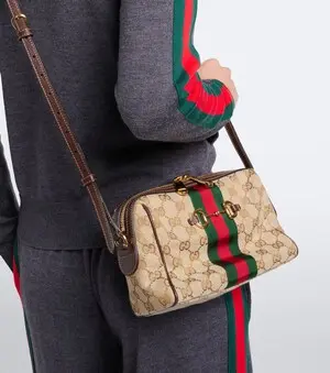 Gucci Horsebit Small Gg Canvas Camera Bag - Beige