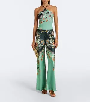 Roberto Cavalli Floral Halterneck Swimsuit