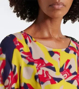 Dries Van Noten Printed Draped Top
