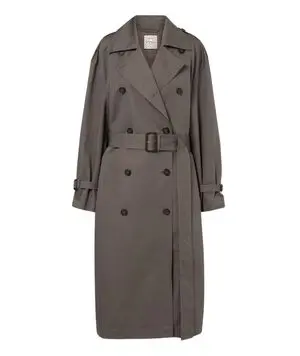TOTEME Double-breasted Cotton-blend Trench Coat - Green