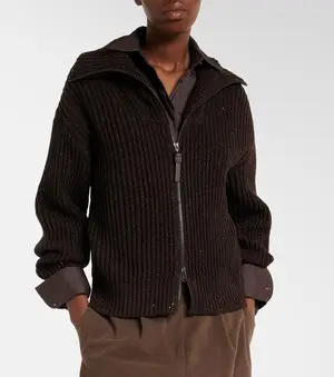 Brunello Cucinelli Monili Zip-up Sweater