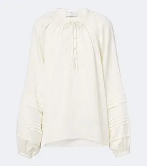 XU ZHI Oversized Embroidered Blouse - White