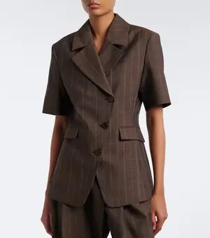 GANNI Striped Wool Blazer