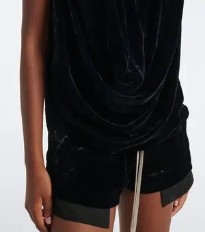 Rick Owens Draped Velvet Top - Black