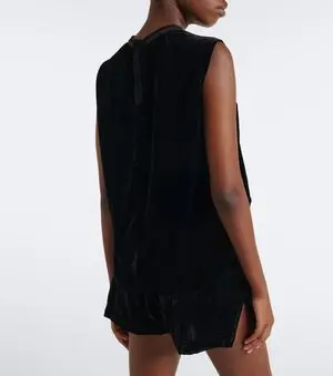Rick Owens Draped Velvet Top - Black