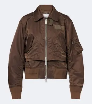 Sacai Layered Technical Bomber Jacket - Brown
