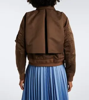Sacai Layered Technical Bomber Jacket - Brown