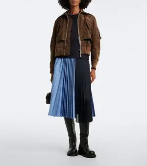 Sacai Layered Technical Bomber Jacket - Brown