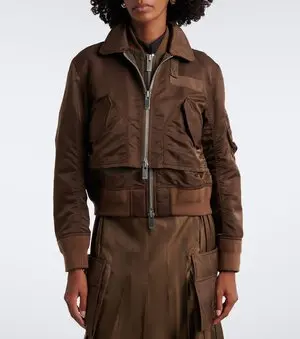 Sacai Layered Technical Bomber Jacket - Brown