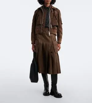 Sacai Layered Technical Bomber Jacket - Brown