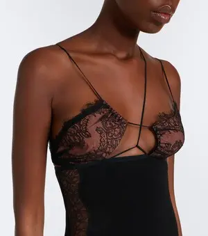 NENSI DOJAKA Cutout Lace-trimmed Maxi Dress