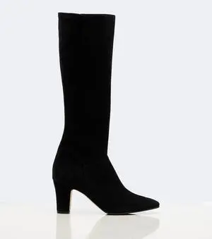 Manolo Blahnik Suede Knee-high Boots - Black