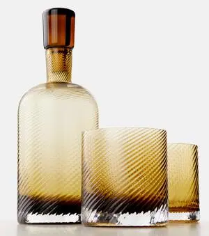 NASONMORETTI Borealis Glass Bottle And Tumblers Set