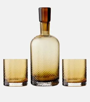 NASONMORETTI Borealis Glass Bottle And Tumblers Set - Brown