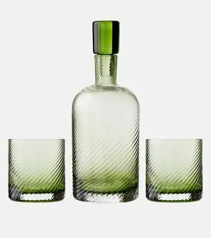 NASONMORETTI Borealis Glass Bottle And Tumblers Set - Green