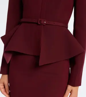 Roland Mouret Belted Peplum Wool And Silk Jacket