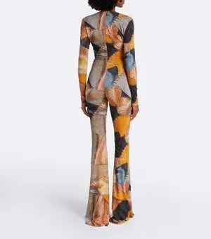 Roberto Cavalli Trompe L'oeil Flared Jumpsuit