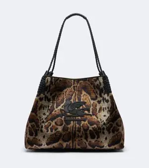 Etro Leopard-print Velvet Tote Bag