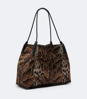 Etro Leopard-print Velvet Tote Bag