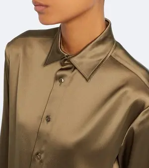 Ralph Lauren Adrien Satin Shirt - Green