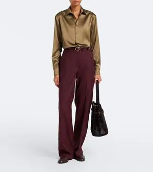 Ralph Lauren Adrien Satin Shirt - Green