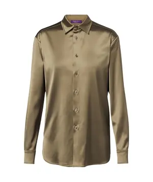 Ralph Lauren Adrien Satin Shirt - Green