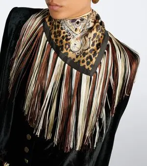 Etro Fringed Printed Silk Twill Scarf