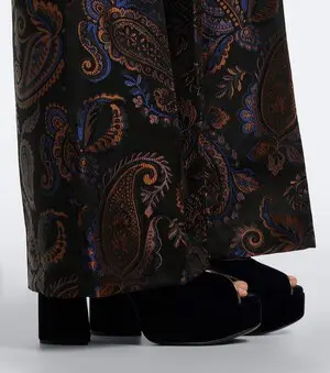 Etro Velvet Platform Sandals - Blue