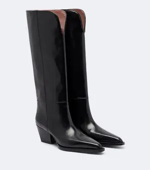 Paris Texas Jane Leather Knee-high Boots - Black