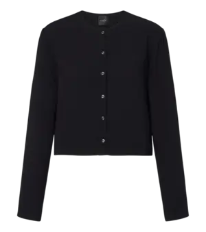 LESET Ari Cropped Cardigan - Black