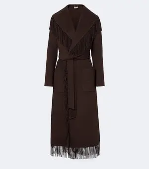 Simkhai Fringed Wool-blend Coat - Brown
