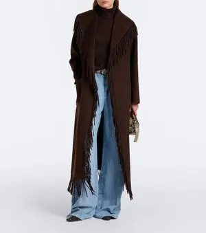 Simkhai Fringed Wool-blend Coat - Brown