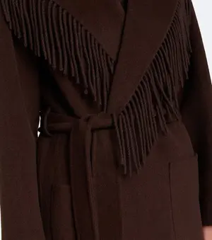 Simkhai Fringed Wool-blend Coat - Brown