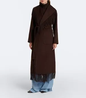 Simkhai Fringed Wool-blend Coat - Brown