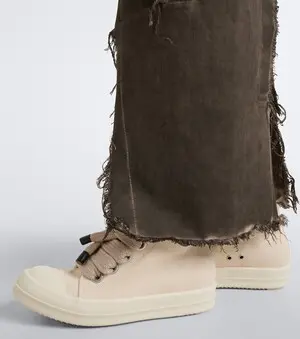 Rick Owens Jumbolace Denim Sneakers - White