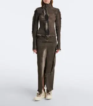 Rick Owens Jumbolace Denim Sneakers - White