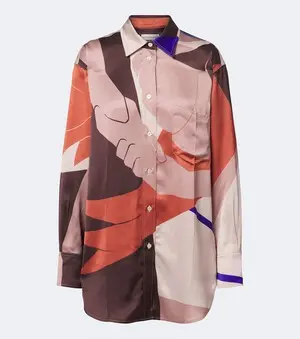 Victoria Beckham Printed Cr�pe Satin Shirt - Multicoloured