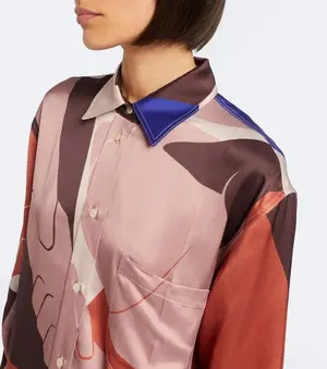 Victoria Beckham Printed Crêpe Satin Shirt
