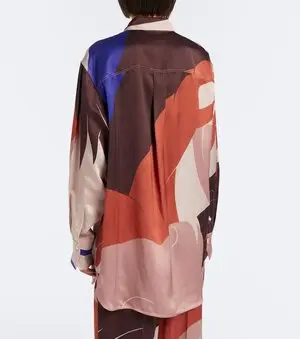 Victoria Beckham Printed Crêpe Satin Shirt