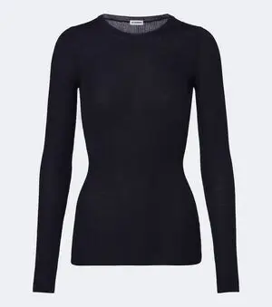 JIL SANDER Ribbed Knit Sweater - Blue