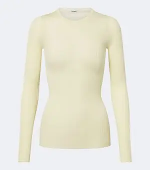 JIL SANDER Ribbed-knit Wool Sweater - Yellow
