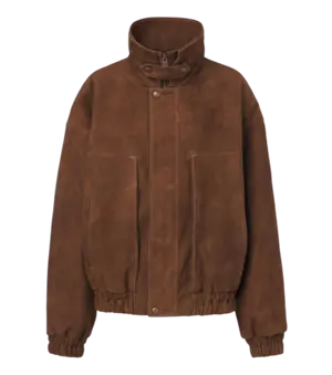 Magda Butrym Suede Bomber Jacket - Brown