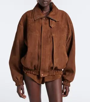 Magda Butrym Suede Bomber Jacket