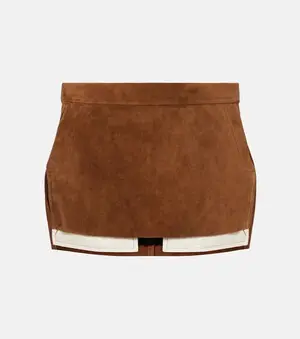 Rick Owens Rick Owens Suede Mini Skirt Brown